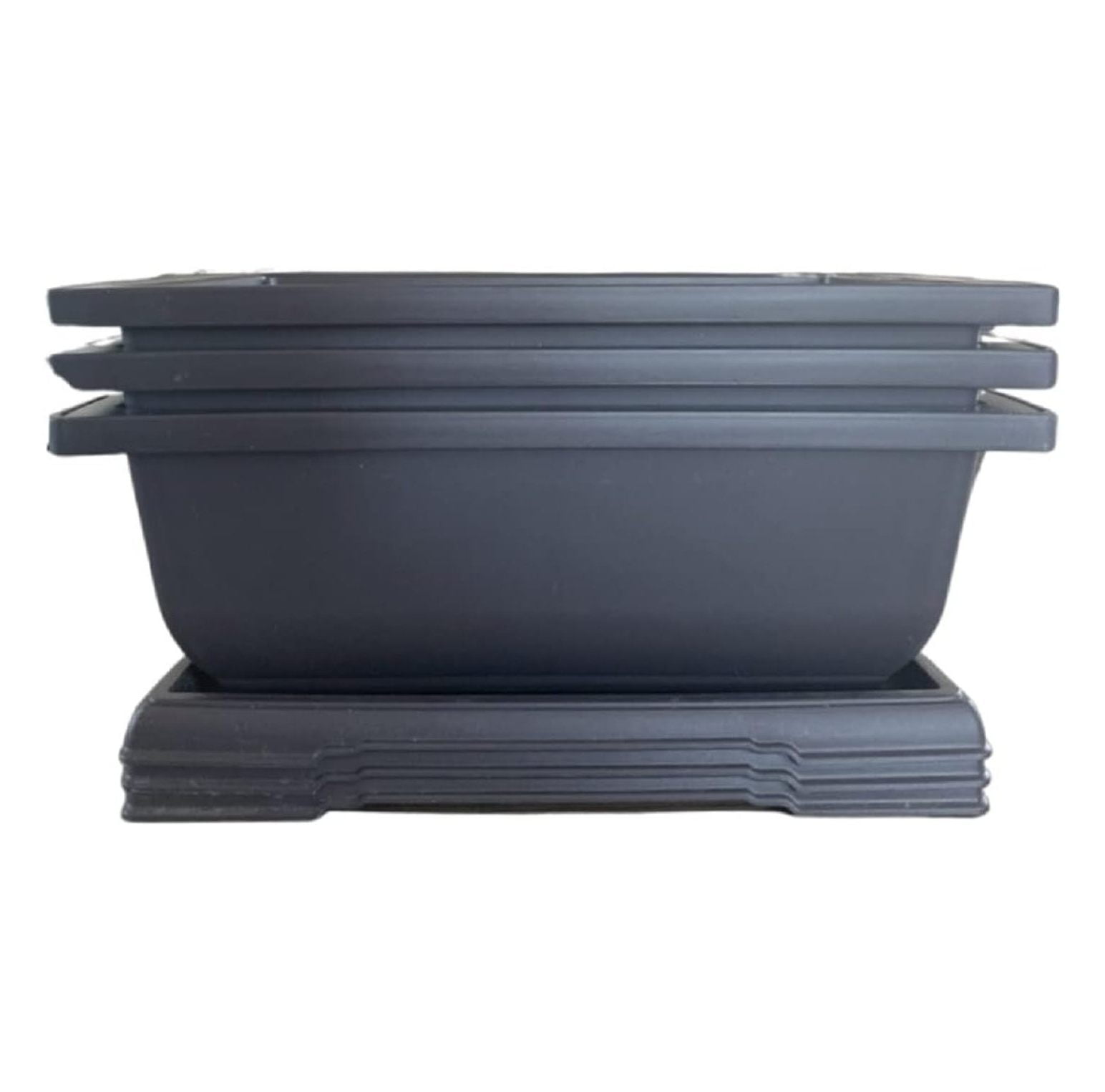 3 Bonsai Tree Pots with Drip Tray. XL 11 inch pots with Drain Hole ...
