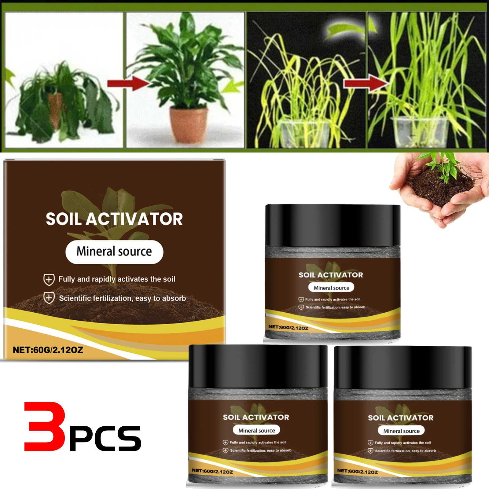 3 Bottle Soil Activated Treasure 2025 New Organic Soil Activator ...