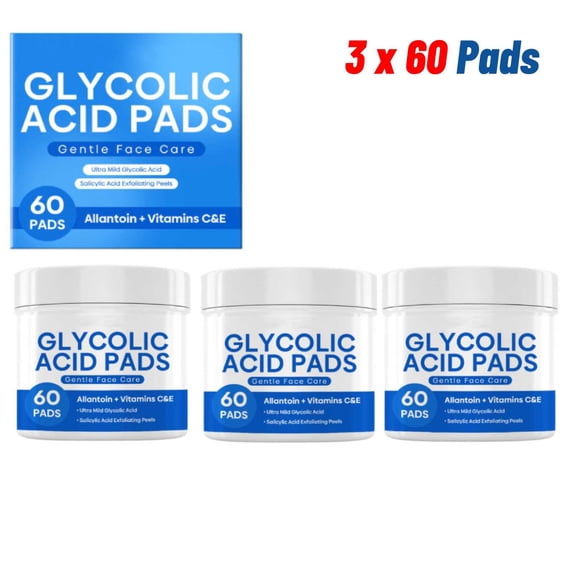 3 Bottles Glycolic Acid Pads 60 Count / Each - Walmart.com