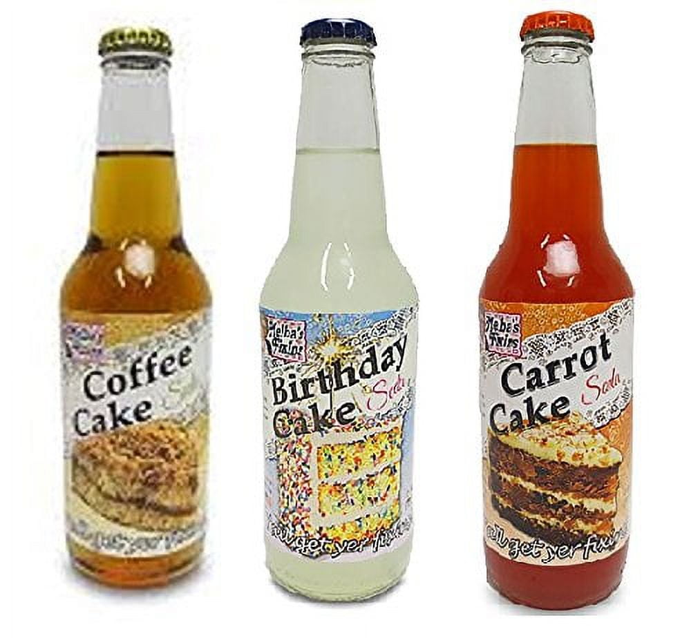 3 Bottles of Cake Flavored Soda Coffee, Birthday Cake, Carrot Cake 12oz ...
