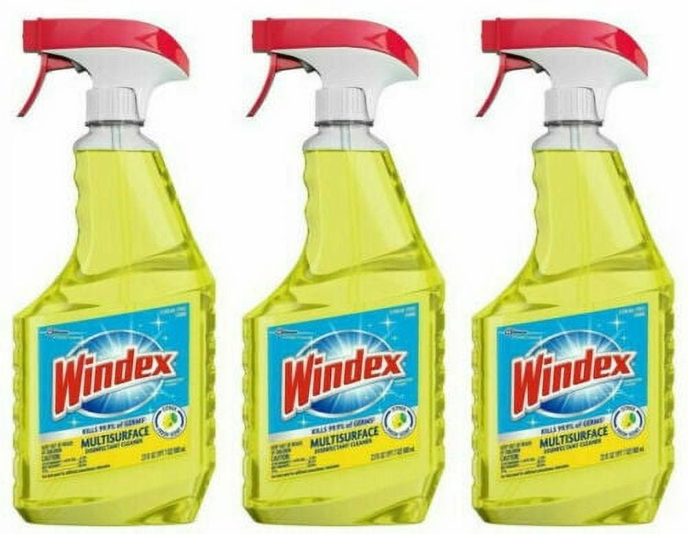 3 Bottles of Windex Multi Surface Cleaner Kills 99.9% Germs 23 Oz Total ...