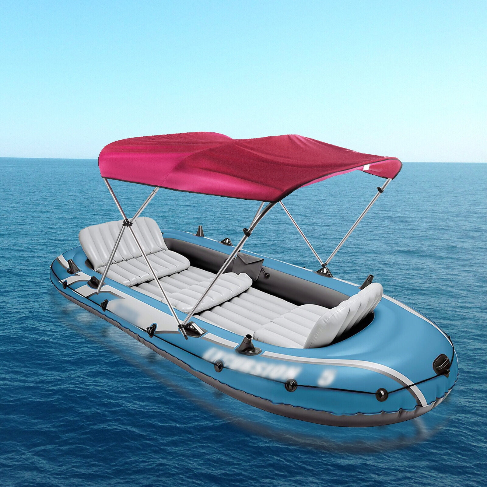 3 Bow Bimini Top Boat Cover Set 2 Colors with Rear Support Strapes+ ...