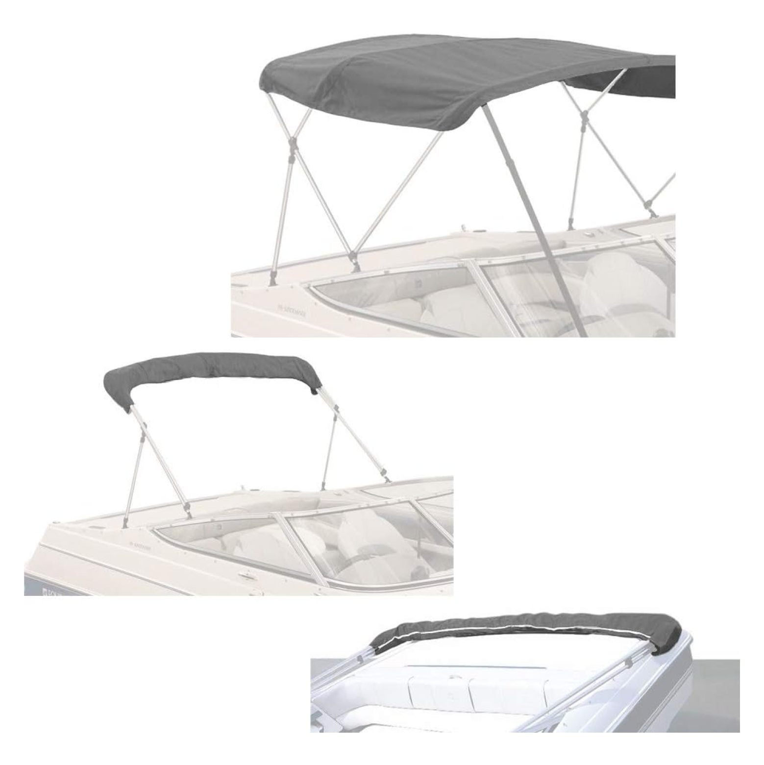 3 Bow Bimini Top Replacement Canvas Cover, Durable Marine Grade Canvas ...