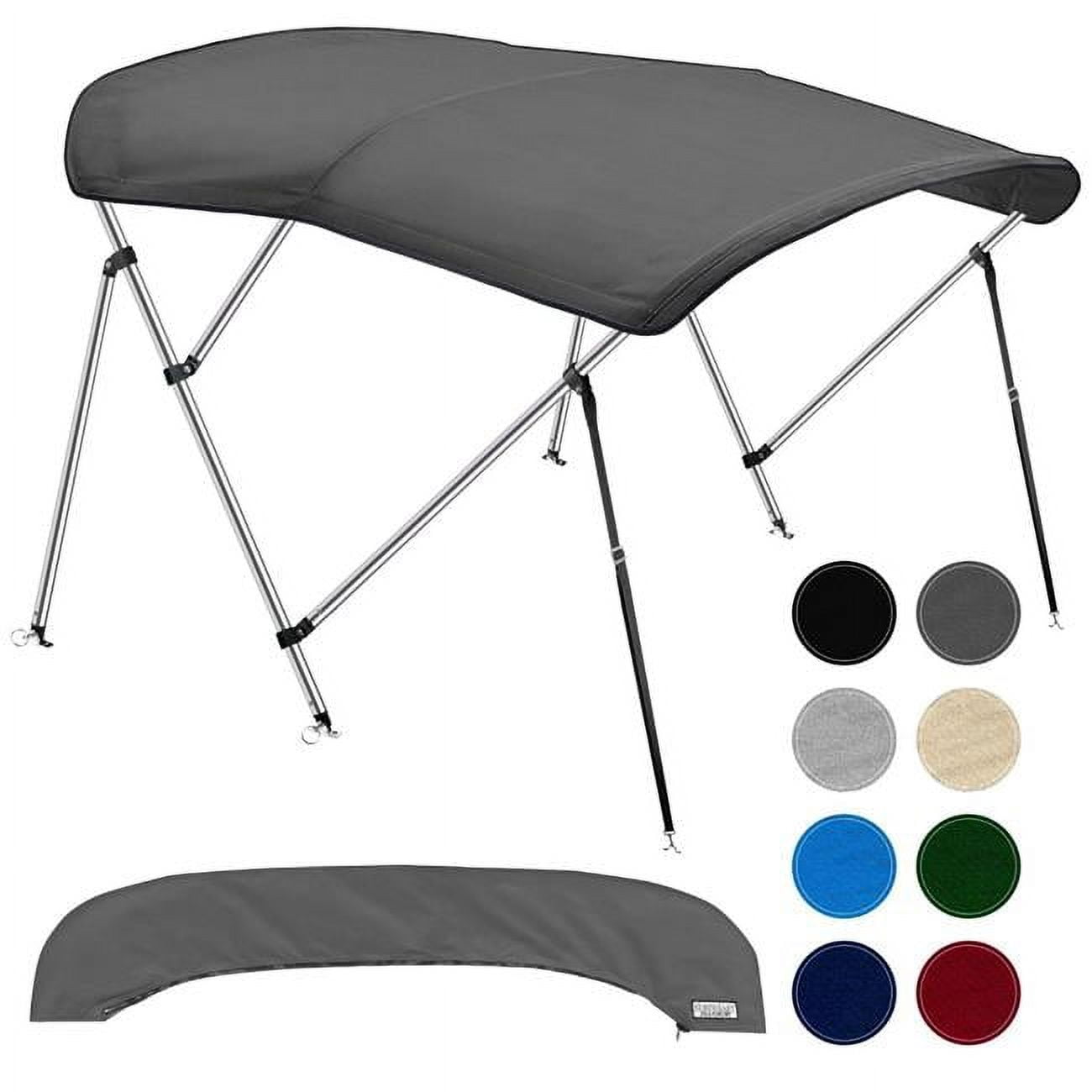 KNOX 3 Bow Bimini Top - Waterproof, 900D Marine Canvas, Sun Shade ...