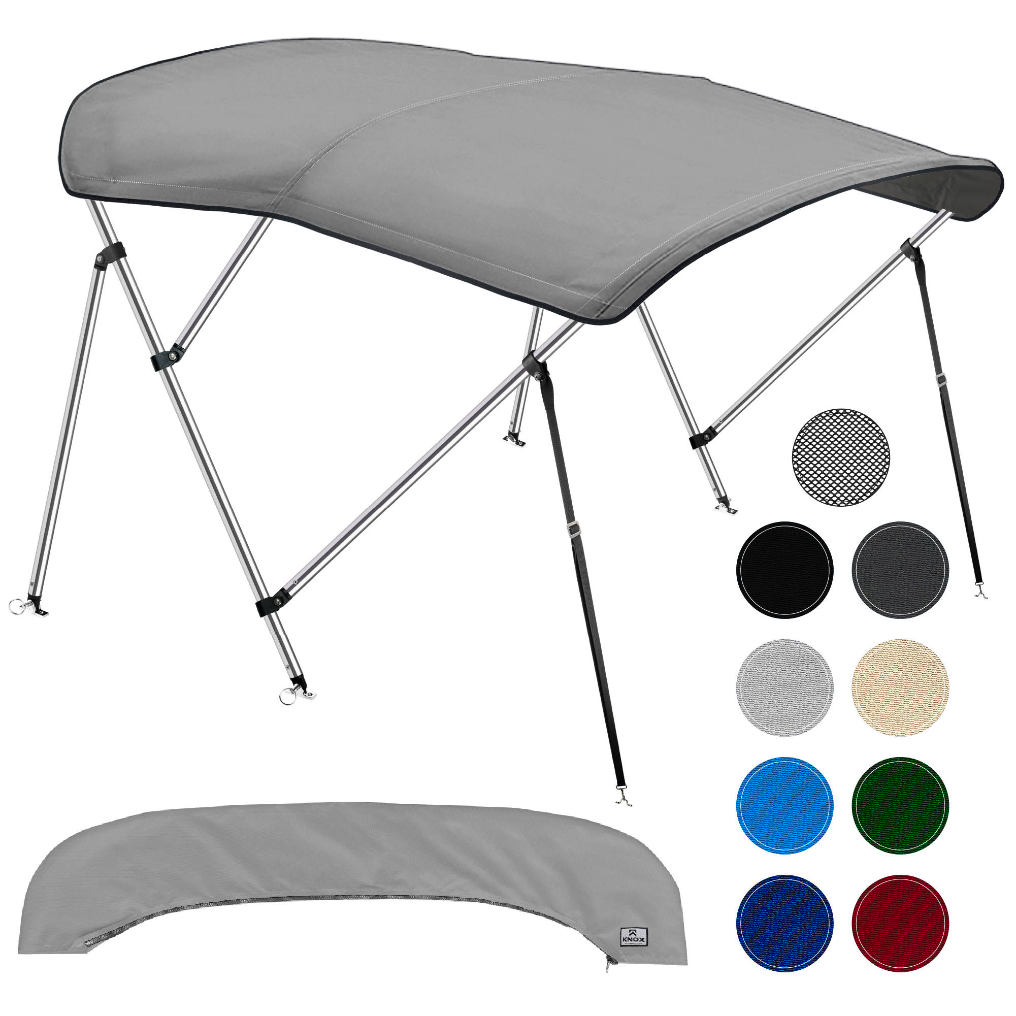 3 Bow Bimini Tops for Boats, Fadeproof, Support Poles, Storage Boot ...