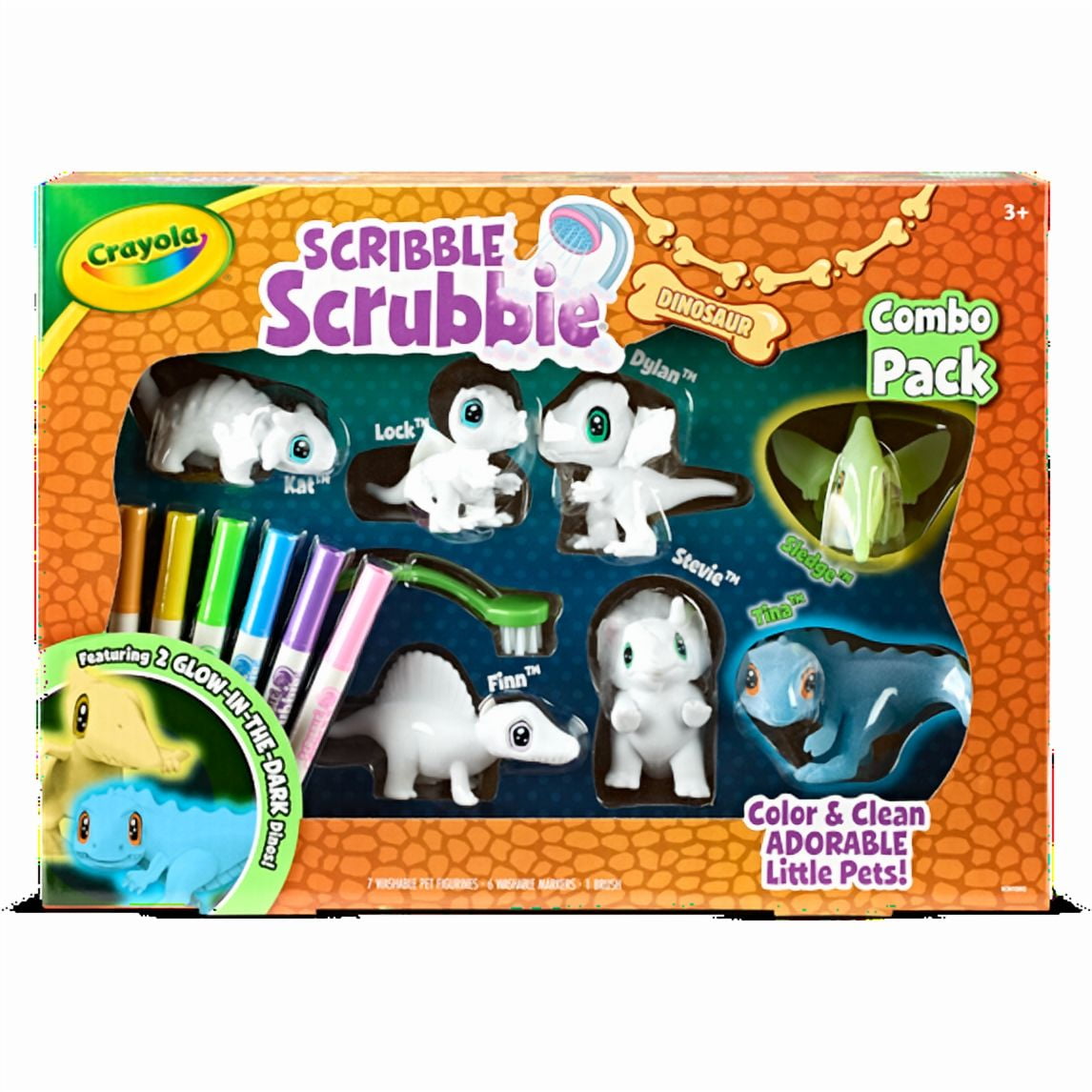 ( 3 Box ) Crayola Scribble Scrubbie Pets Dinosaur Glow Combo Pack, Dino Gift for Kids, Dinosaur ...