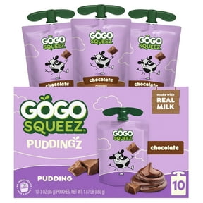 GoGo squeeZ Puddingz On-the-Go Chocolate Pudding Snack Pouches, 3 oz ...