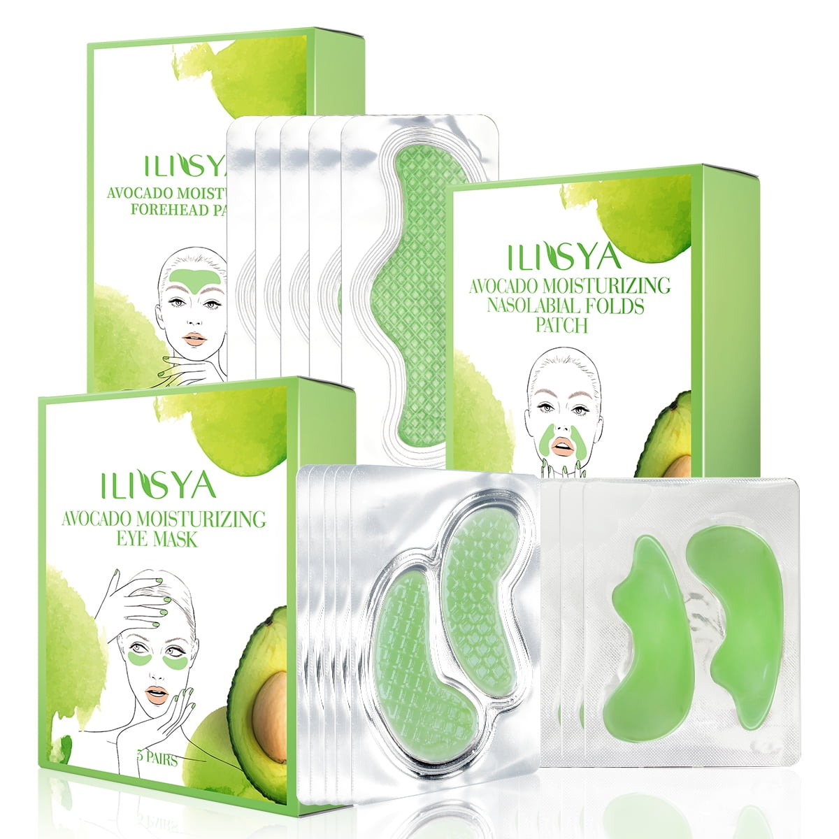 3 Box Sets, Forehead Wrinkle Patches, Under Eye Patches, Smile Line ...