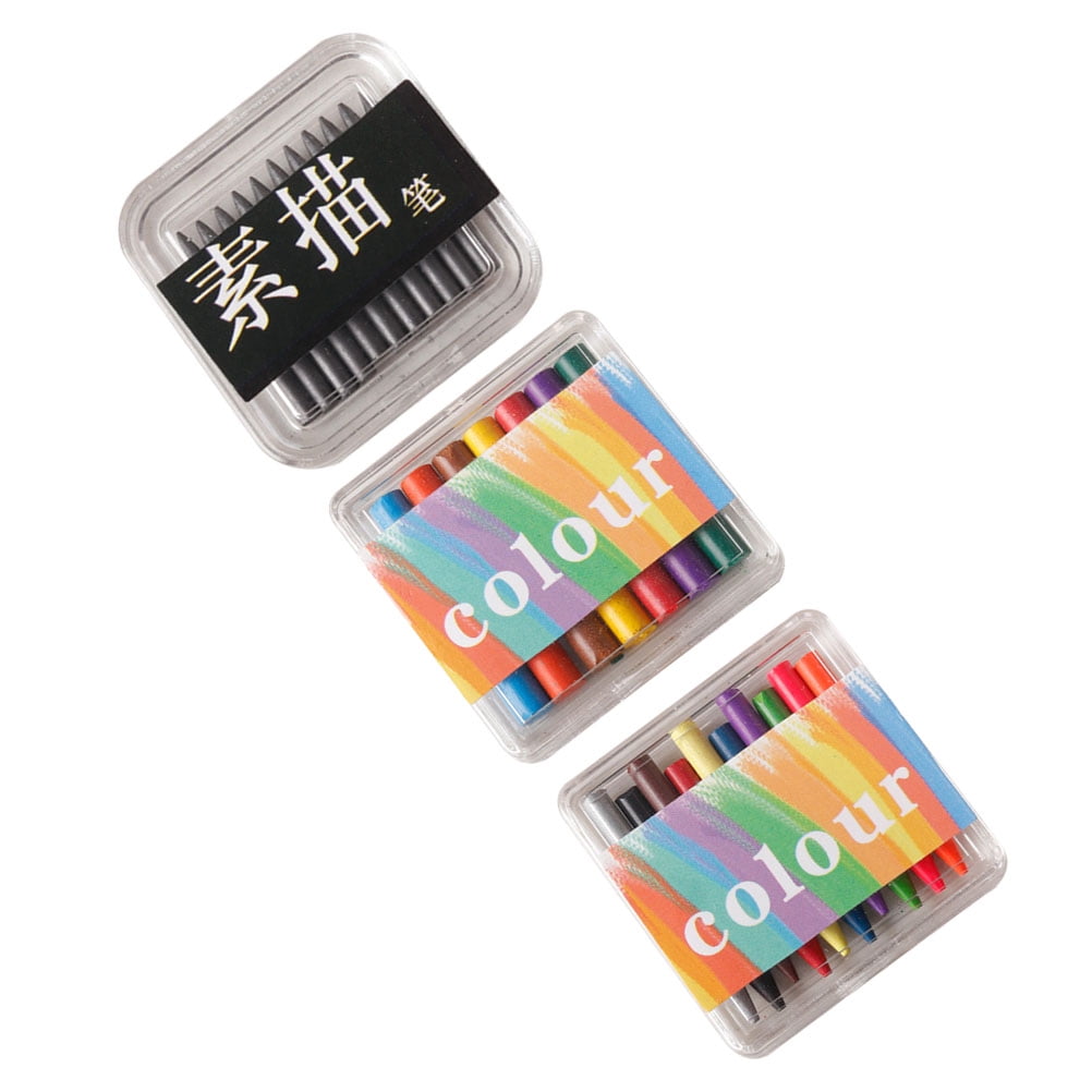 3 Boxes Dollhouse Crayons Models Photo Props Acrylic Rainbow Pencils ...