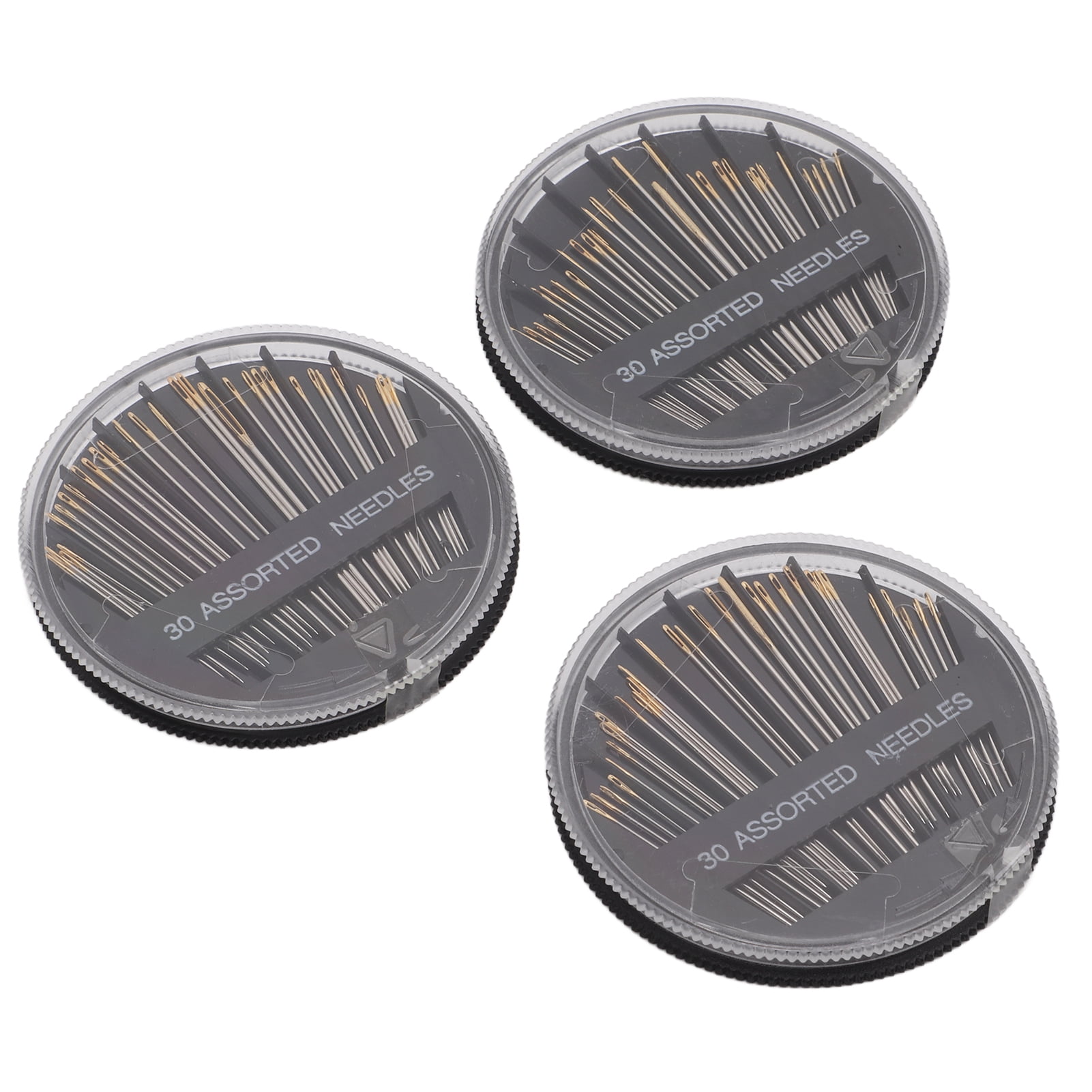 3 Boxes Sewing Needles Stainless Steel Equipped Round Storage Box ...