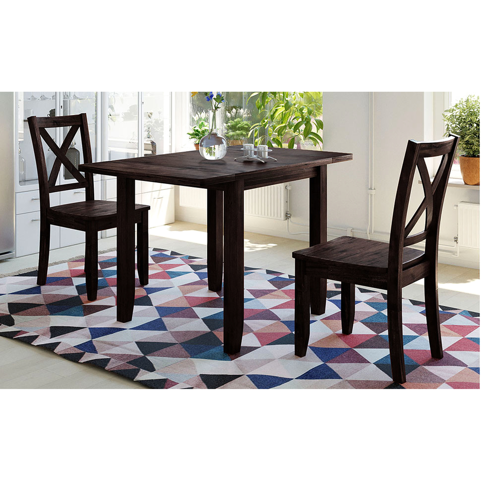 3 Breakfast Nook Dining , . Drop Leaf Table And 2 Chairs. Space For ...