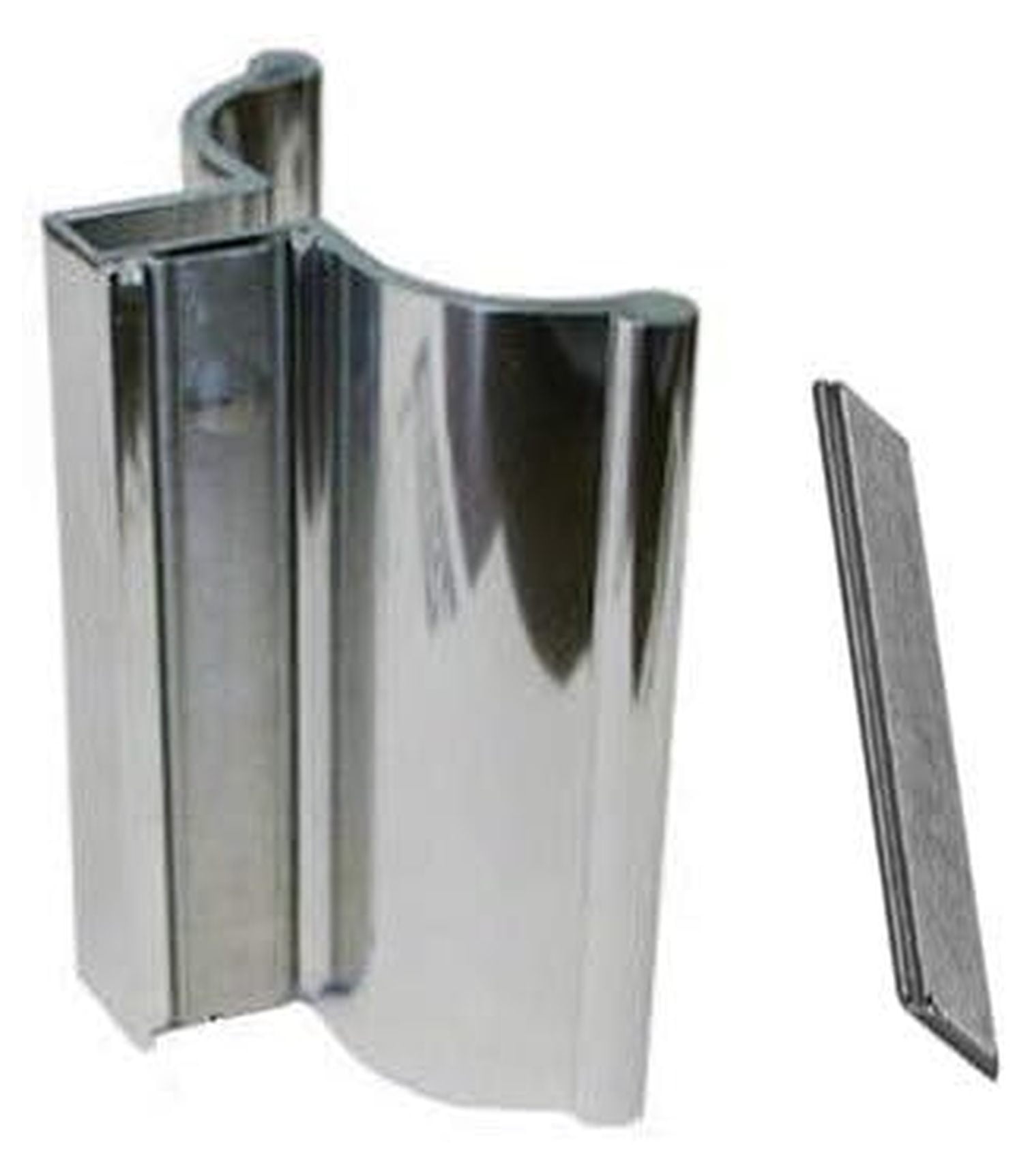 3" Bright Chrome Frameless Shower Door Handle with Metal Strike and ...