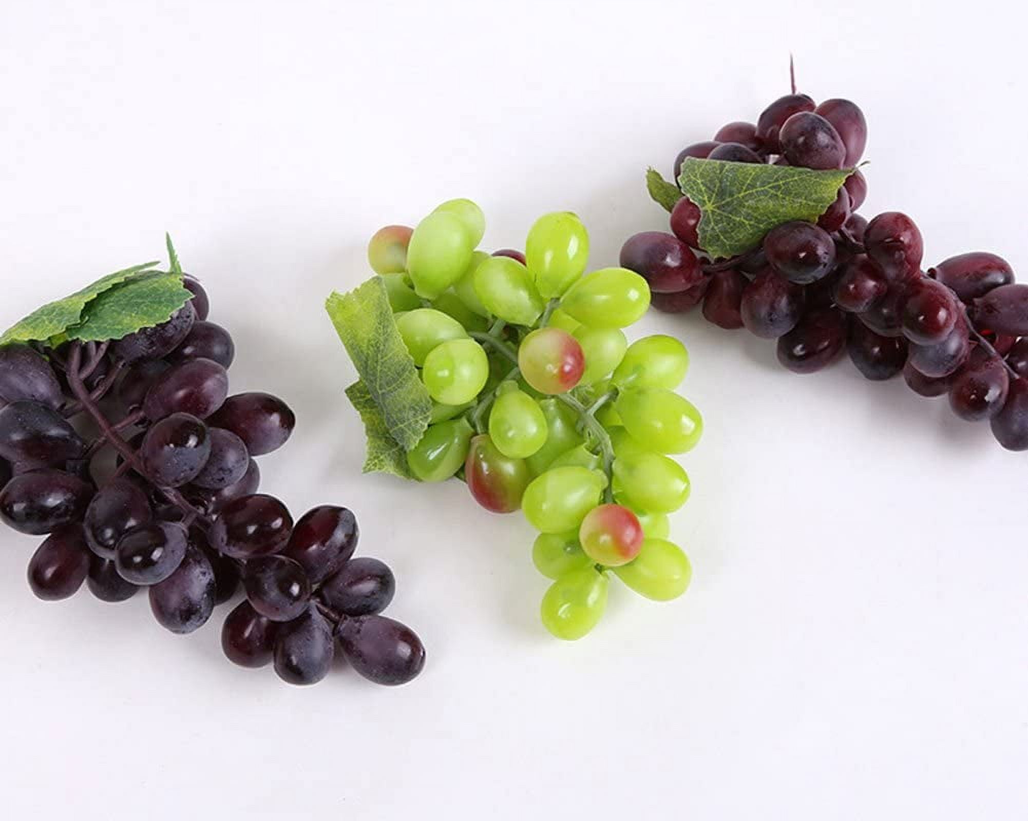 3 Bunches Of Artificial Green Red Purple Grape Cluster Simulation Fake ...