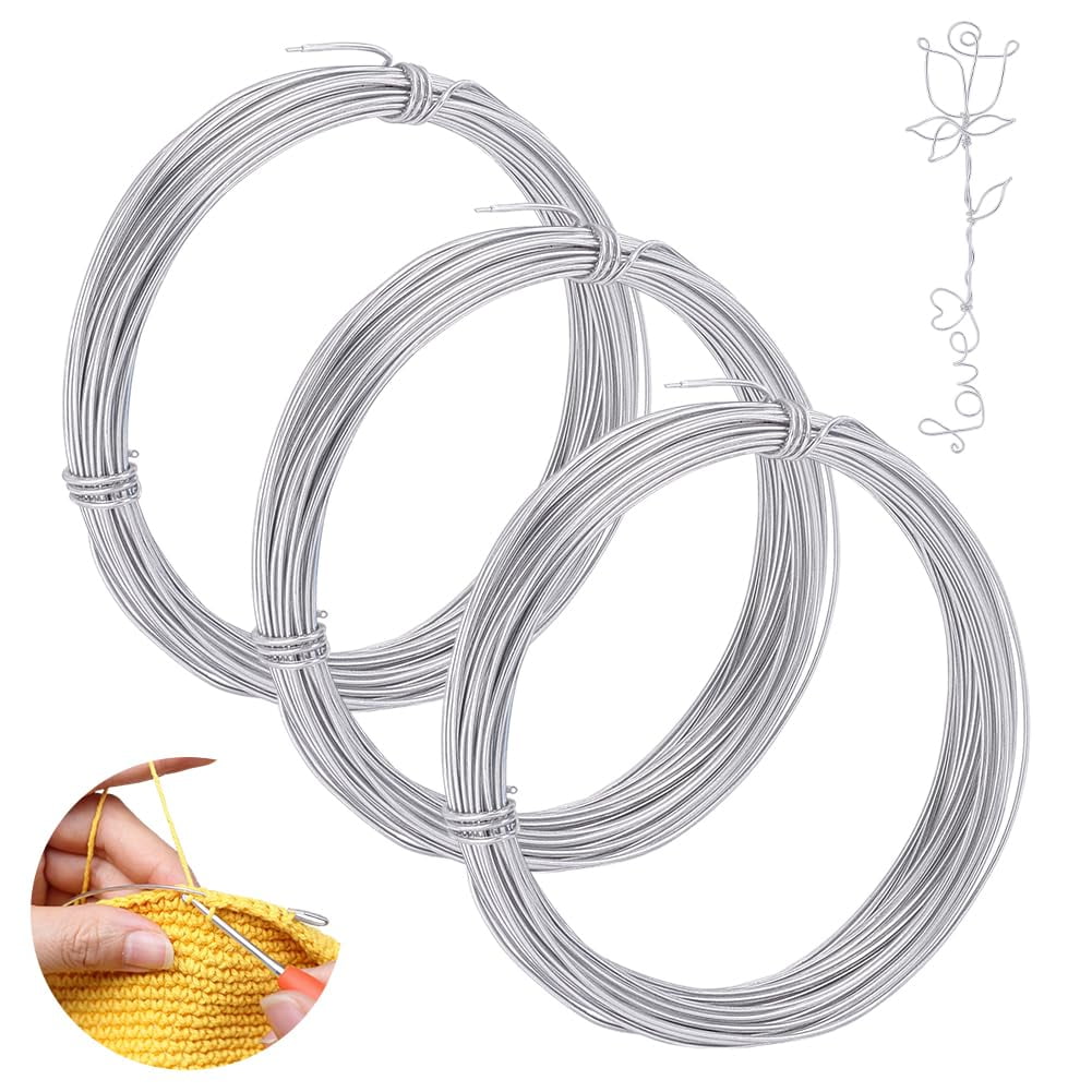 3 Bundle PVC Covered Iron Craft Wire 16 Gauge Bendable Metal Wire for ...