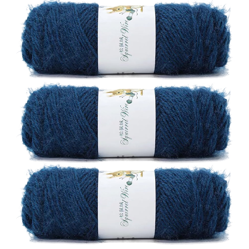 3 Bundle Set Soft Warm Yarn 75 Grams Fluffy Pure Color Wool Yarn Hats ...