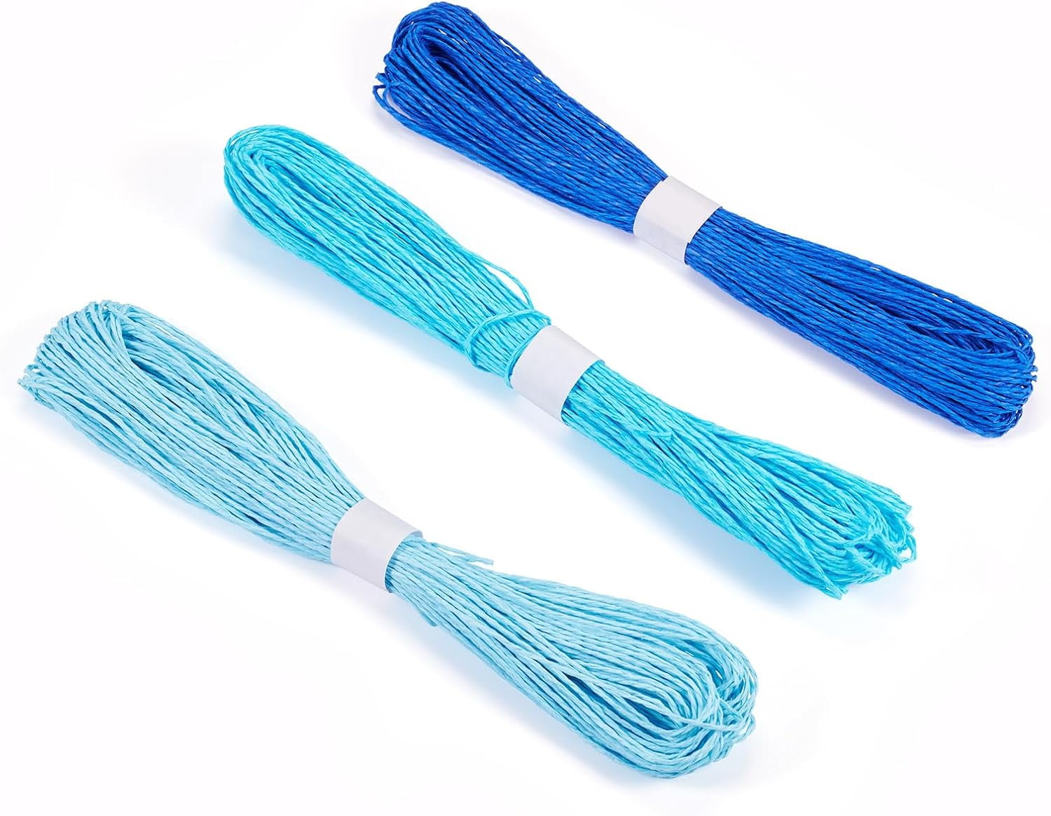 3 Bundles 32.8 Yards Raffia Paper String Ribbons Blue Raffia Paper Twine Wrapping Craft Ribbons ...