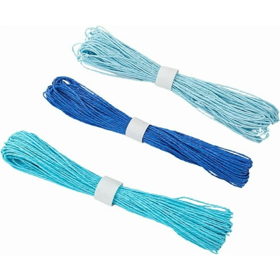 3 Bundles 98.4 Yards Raffia Paper Craft Ribbon Wrapping Paper String ...