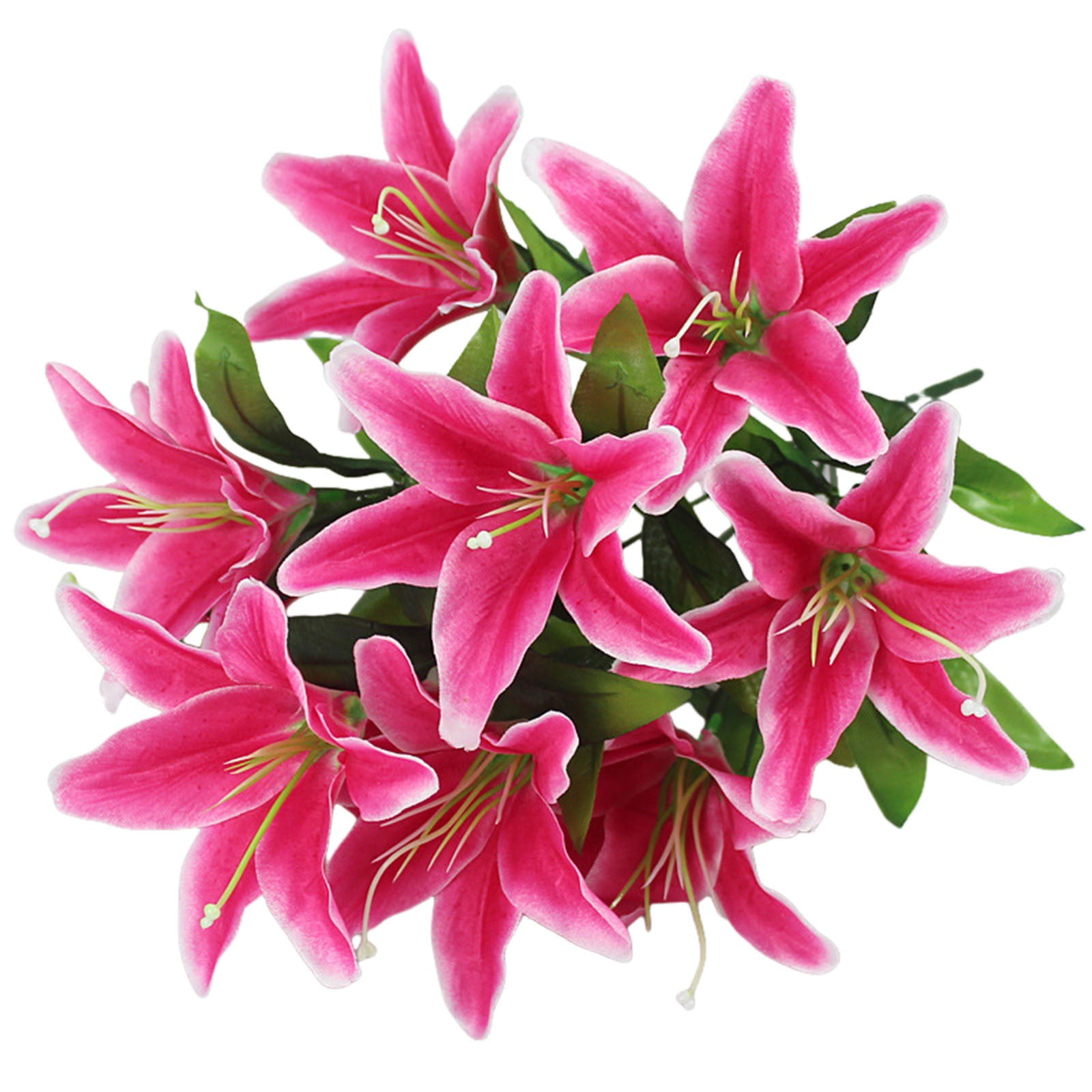3 Bundles Artificial Lilies, Silk Flowers-Realistic Lily Bouquets for ...