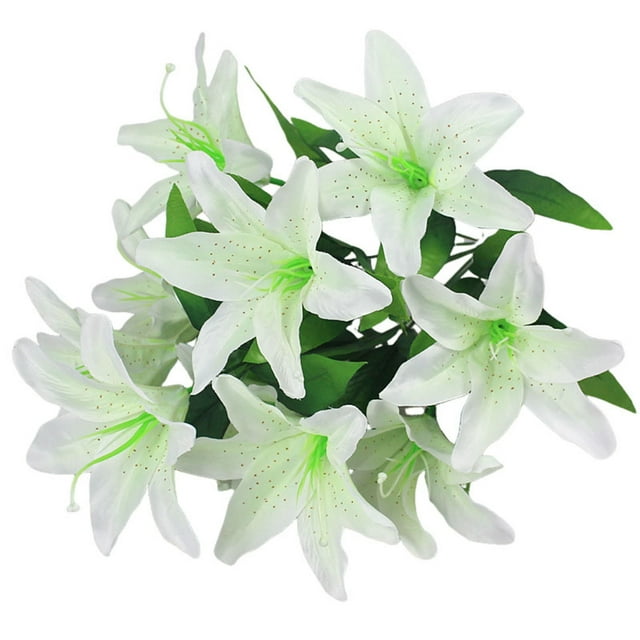 3 Bundles Artificial Lilies, Silk Flowers-Realistic Lily Bouquets for Wedding,Home,Hotel,Garden ...