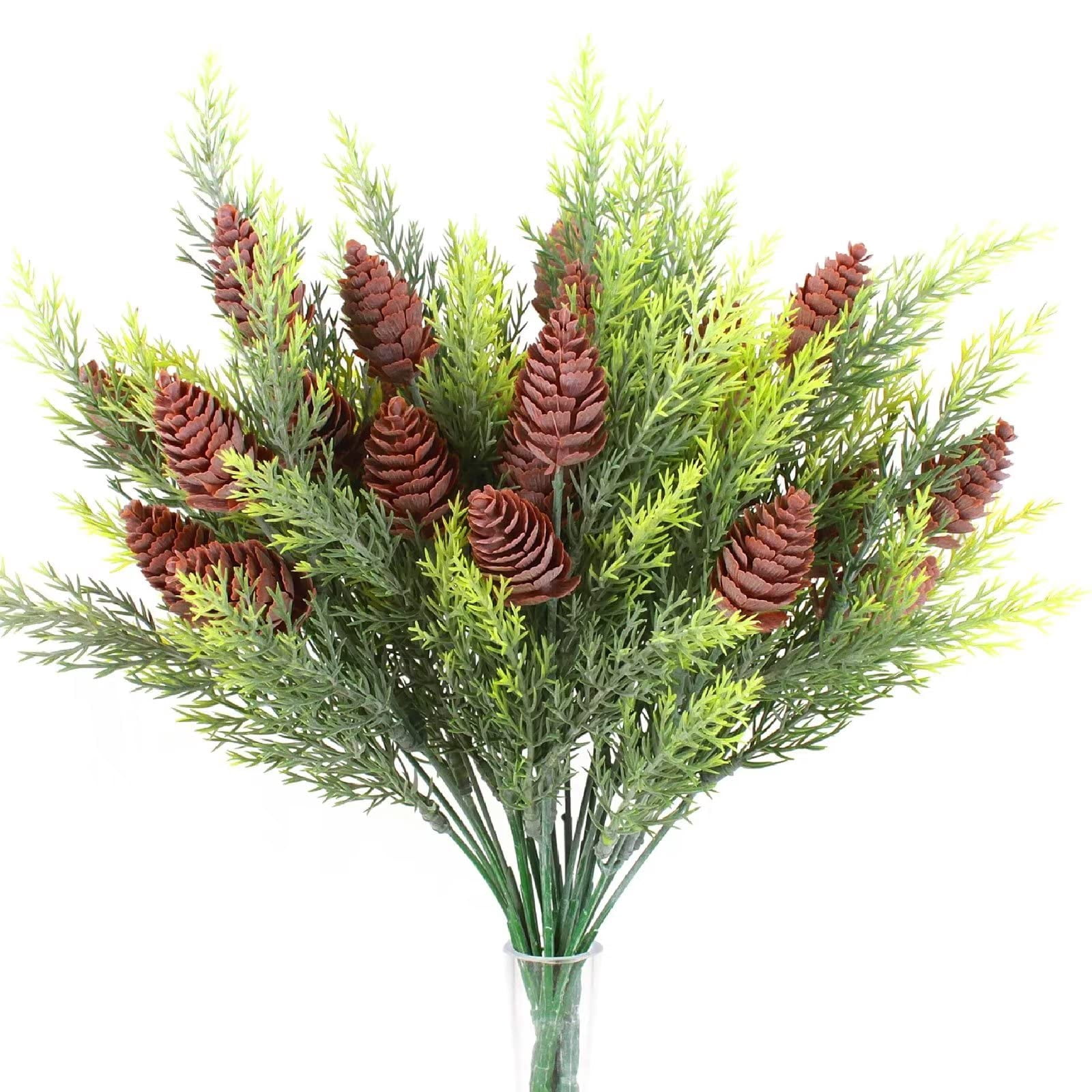 3 Bundles Artificial Winter Pine Needles Branches, Fake Greenery Pine ...