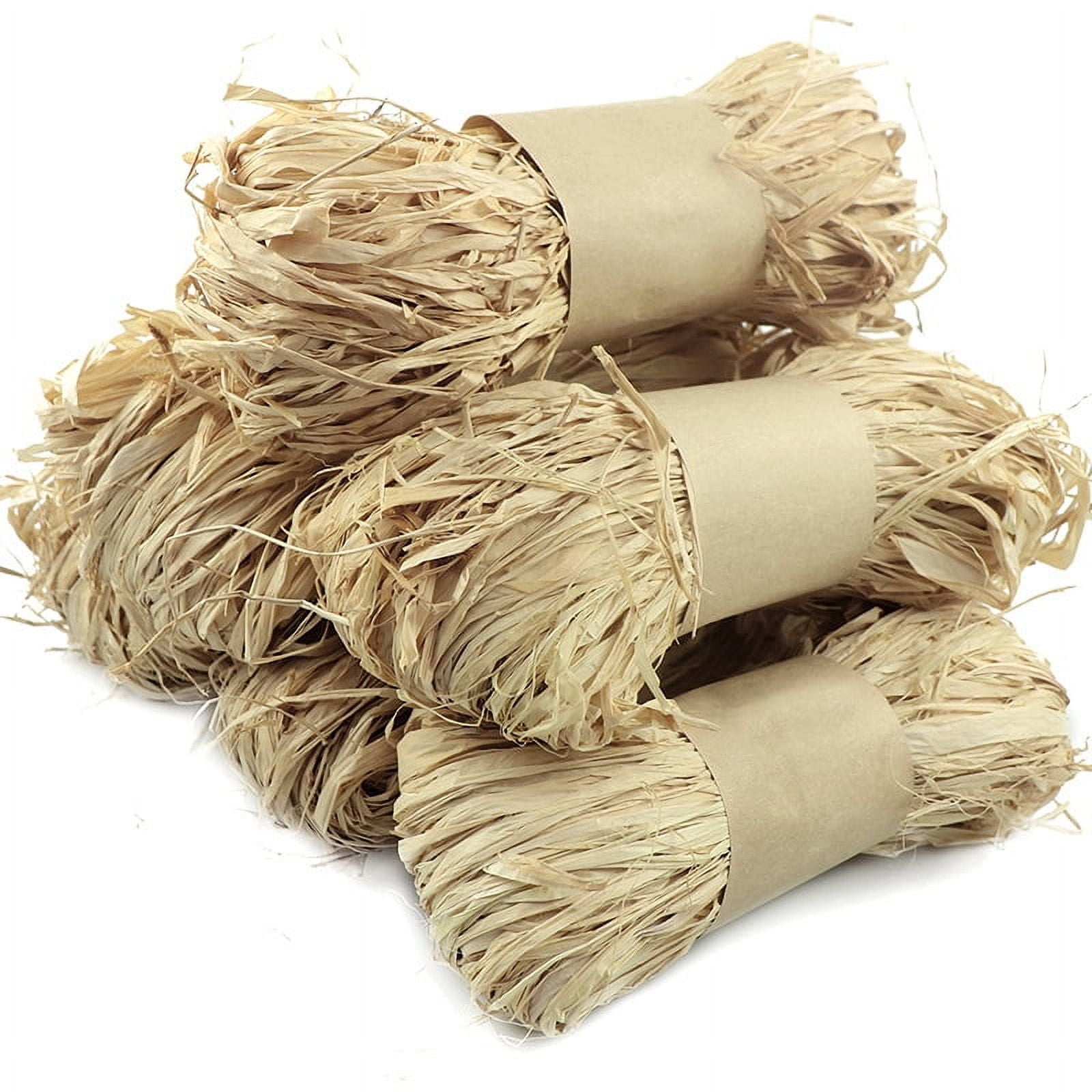 3 Bundles Natural Raffia Straw Ribbon for Holiday DIY Crafts and ...