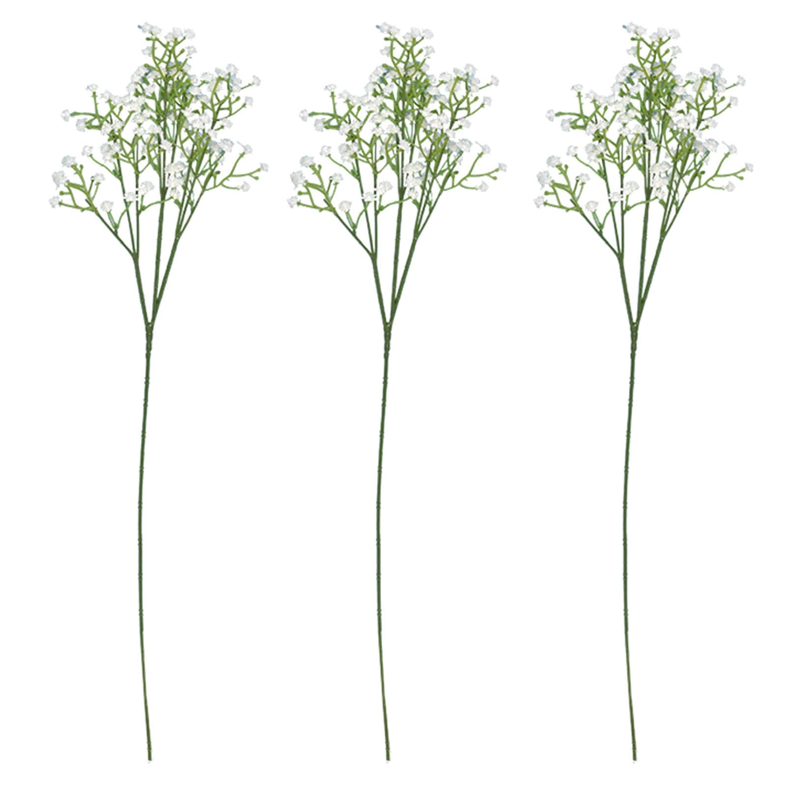 3 Bundles PU Feel Soft Rubber Three Fork Full Star Simulation Flower ...