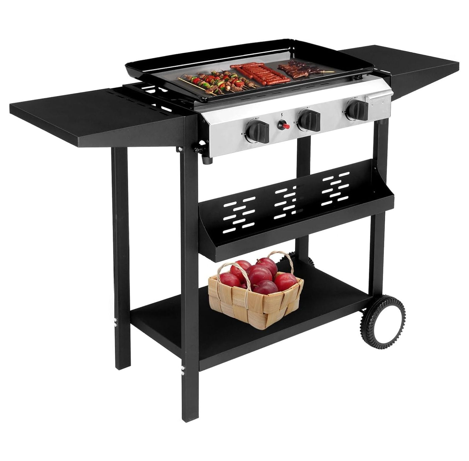 3 Burner Gas Griddle, 23.3" Outdoor Propane Griddle, 30,000 BTU ...
