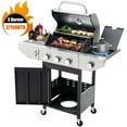 3 Burner Propane Gas Grill, 37,150BTU Stainless Steel Barbecue Grill ...