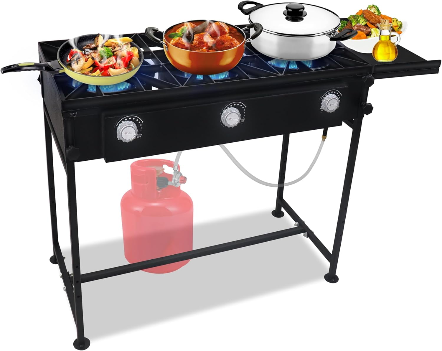 3 Burner Propane Stove -225,000 High btu Propane Burner Camping Stove ...