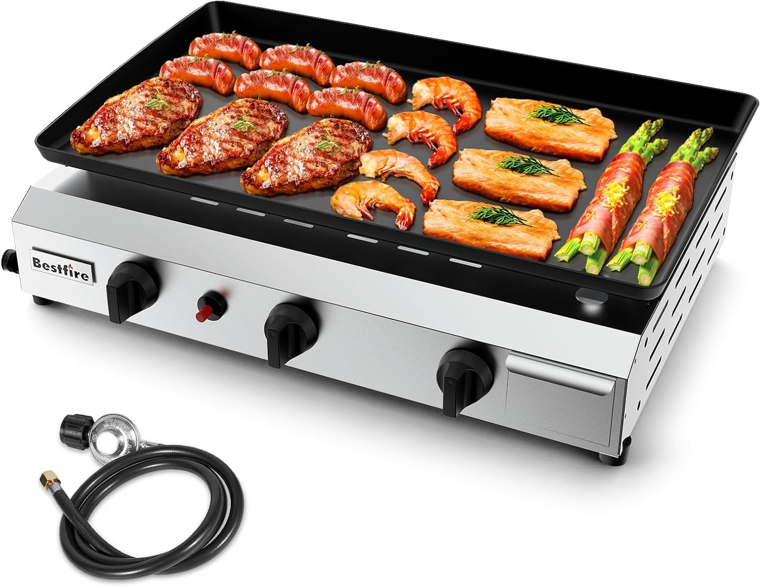 3 Burners Gas Propane Griddle,Outdoor Portable Propane Gas Grill ...