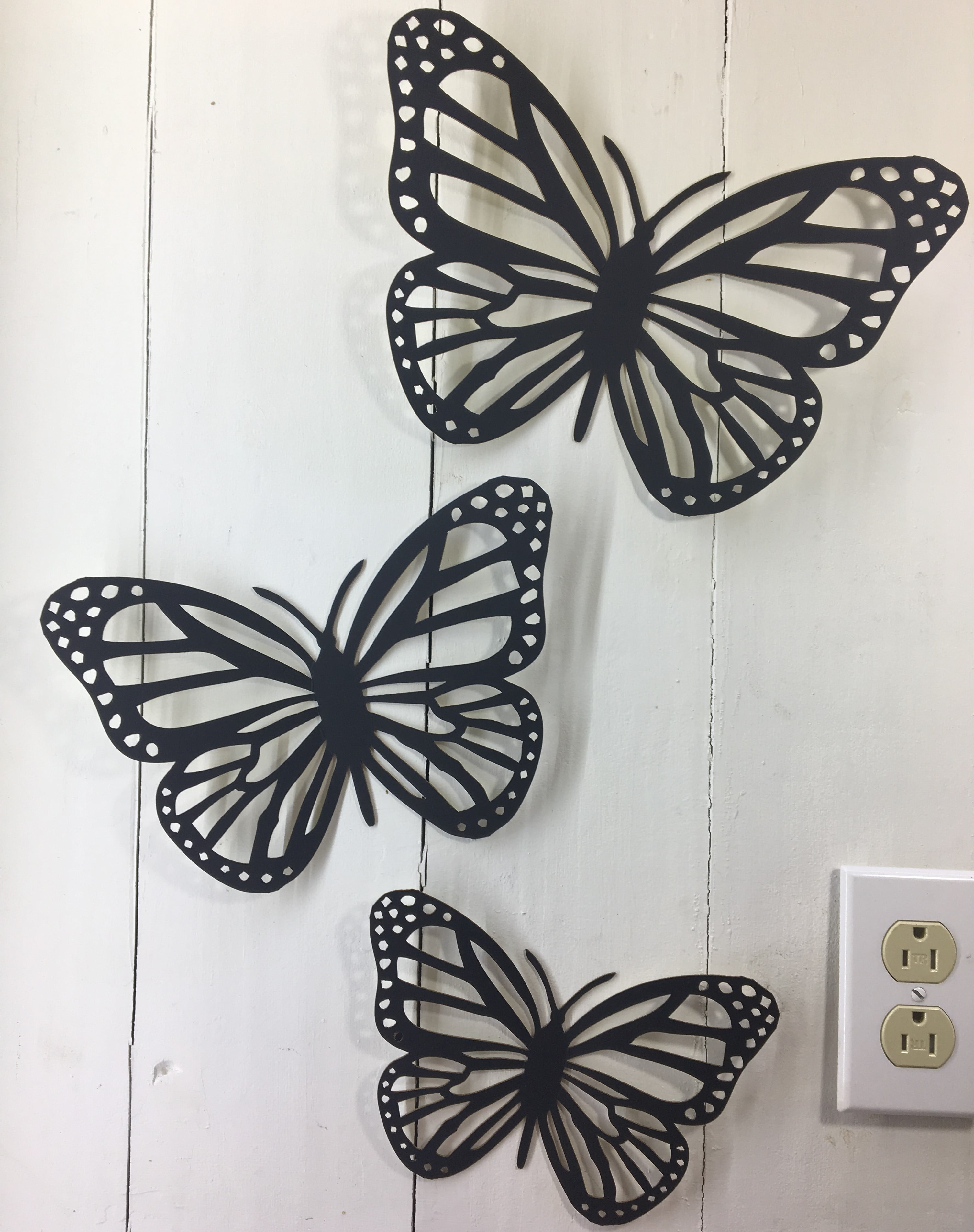 3 Butterflies - Large Butterfly Approx 11 x 8 inches - 5 Minute Install ...