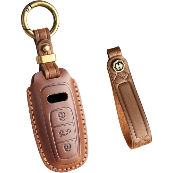 3 Button Customize Smart Key Fob Cover with Keychain Fit for Audi ...