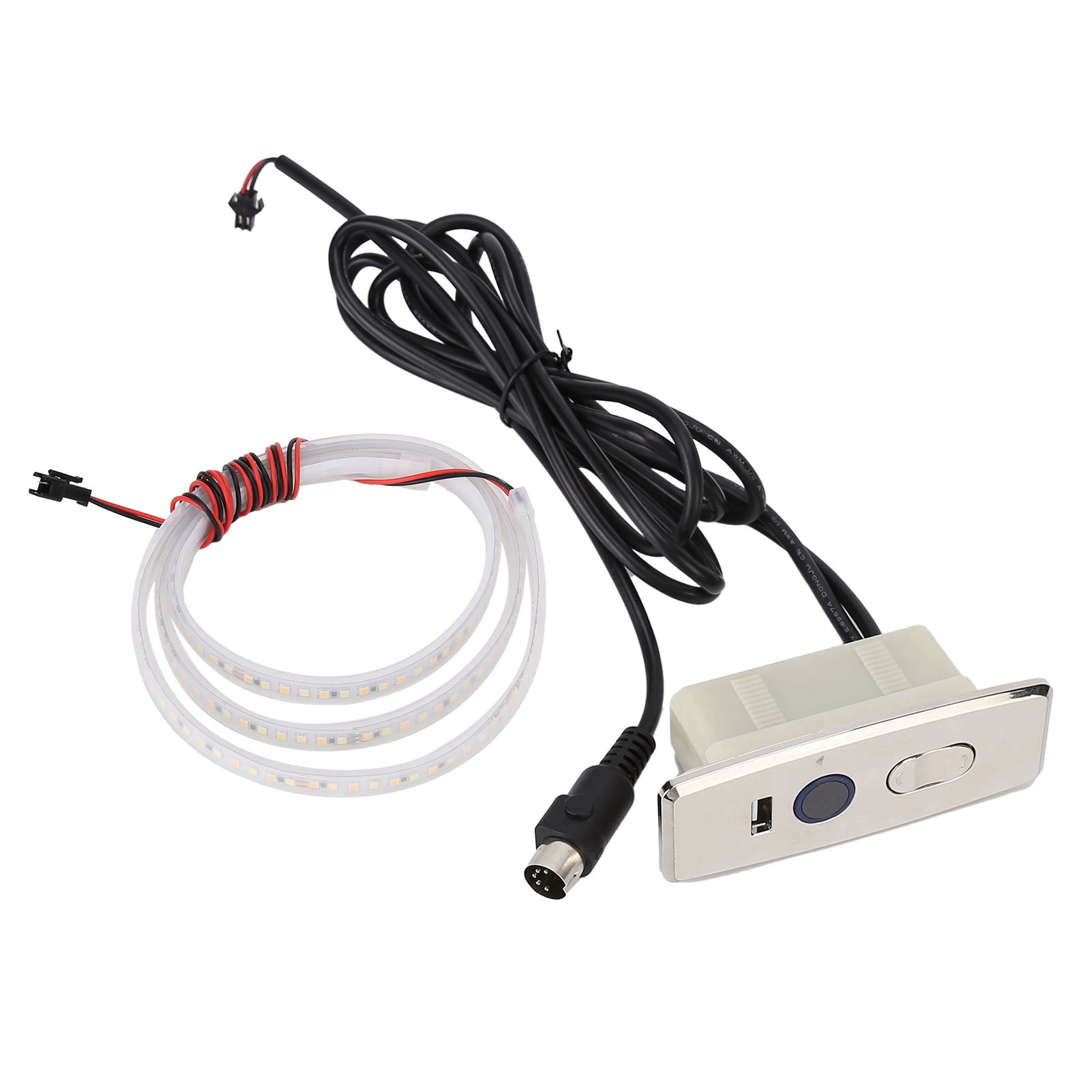 3-Button Power Recliner Switch with 1m Light Strip, Brushed DC 5 Pin ...