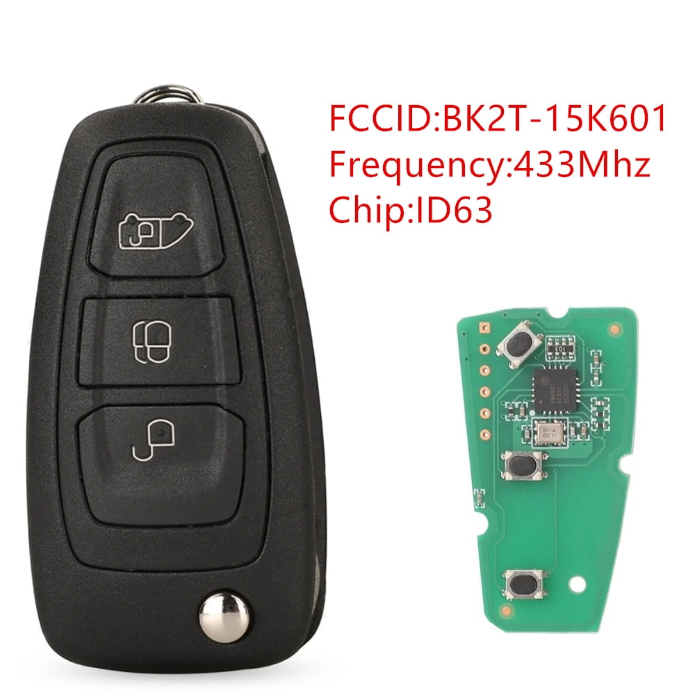 3 Button Remote key BK2T-15K601 ID63 Chip 433Mhz For Ford Transit ...