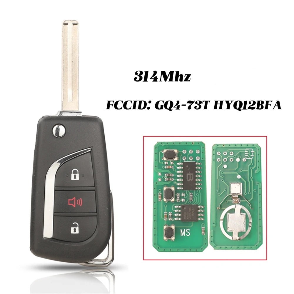 3 Buttons 314MHZ H-8A Chip Remote Car Key Control For Toyota Vios Hilux ...