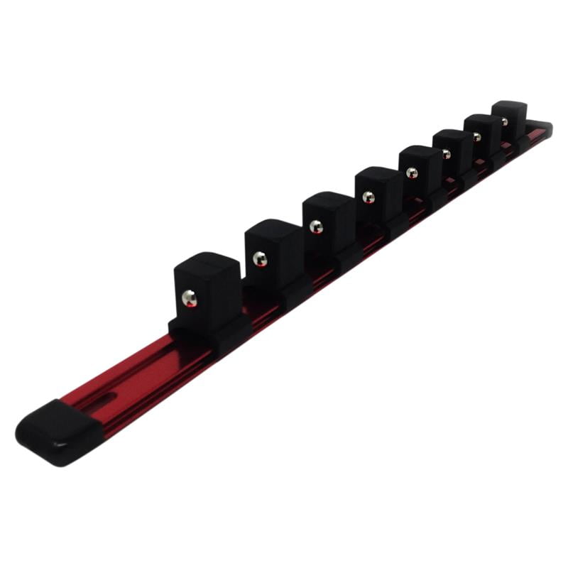 3 By 4" Drive Aluminum Socket Holder Organizer - 432Mm Red Rail With 8 ...