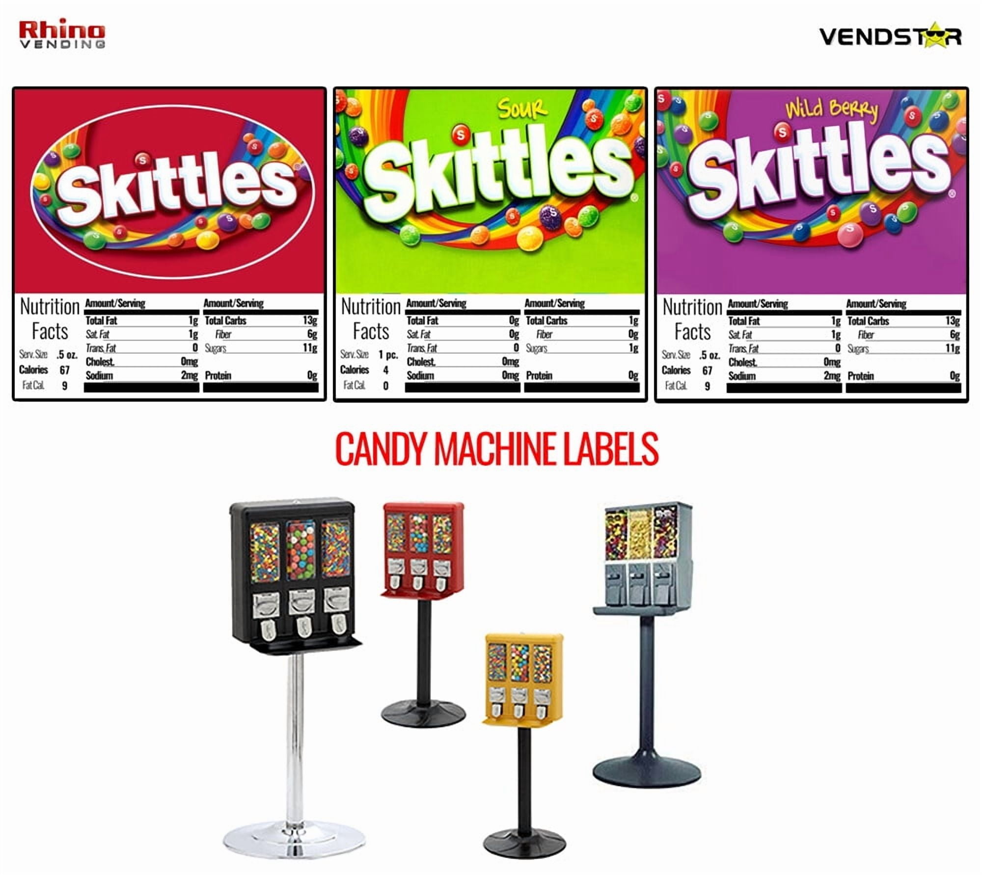 (3) CANDY MACHINE STICKERS - LABELS - NUTRITION INFO - Skittles - 2.5 ...