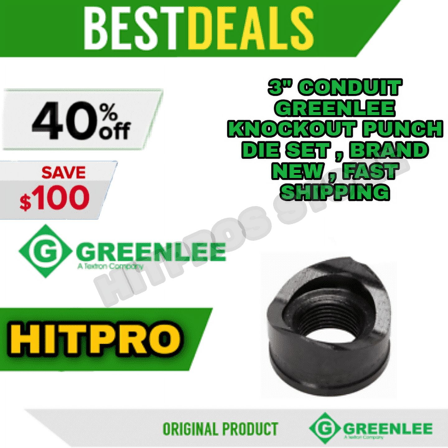3" CONDUIT Greenlee Knockout Punch Die Set , BRAND NEW , FAST SHIPPING ...