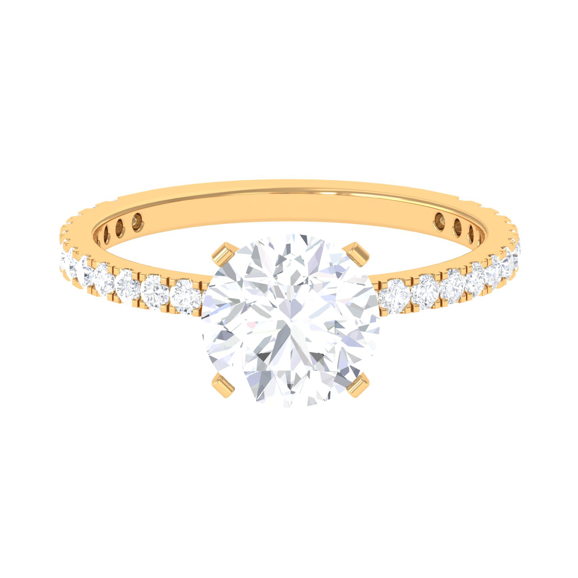 3 CT Elegant Moissanite Solitaire Engagement Ring, Round Cut Moissanite ...