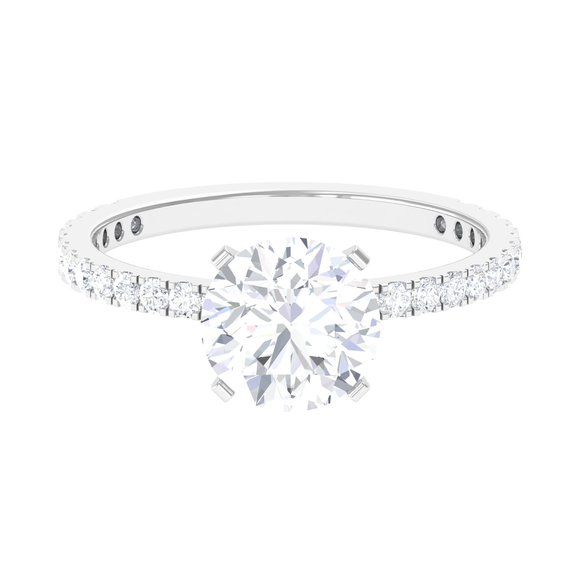 3 CT Elegant Moissanite Solitaire Engagement Ring, Round Cut Moissanite ...
