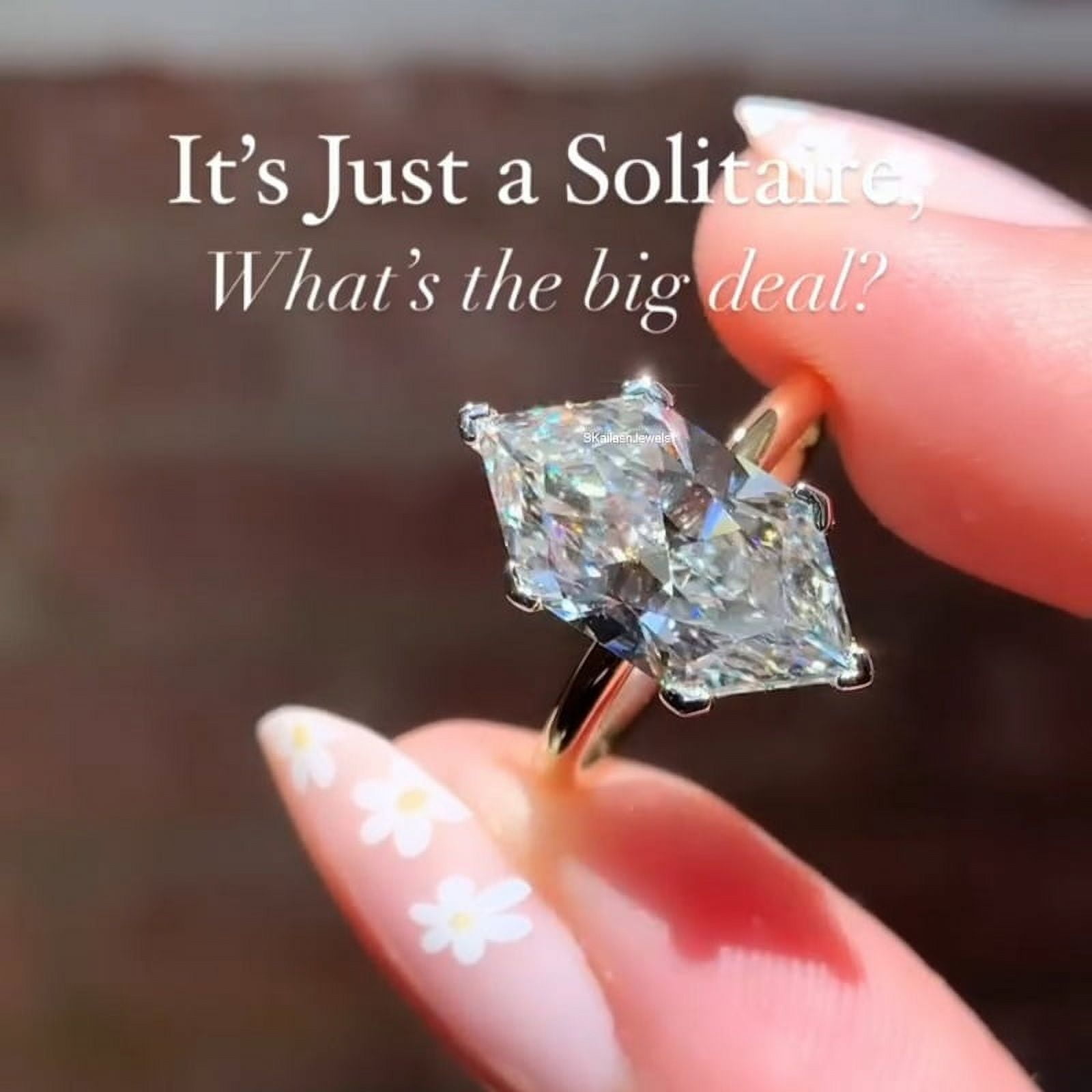 3 CT Elongated Dutch Marquise Cut Moissanite Engagement Ring, Dutch ...