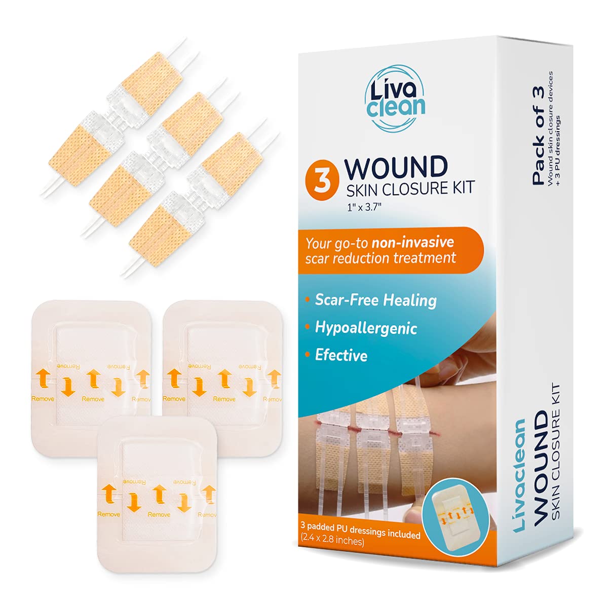 (3 CT) Zip Stitch Wound Closure Strips - Butterfly Closure Kit for ...