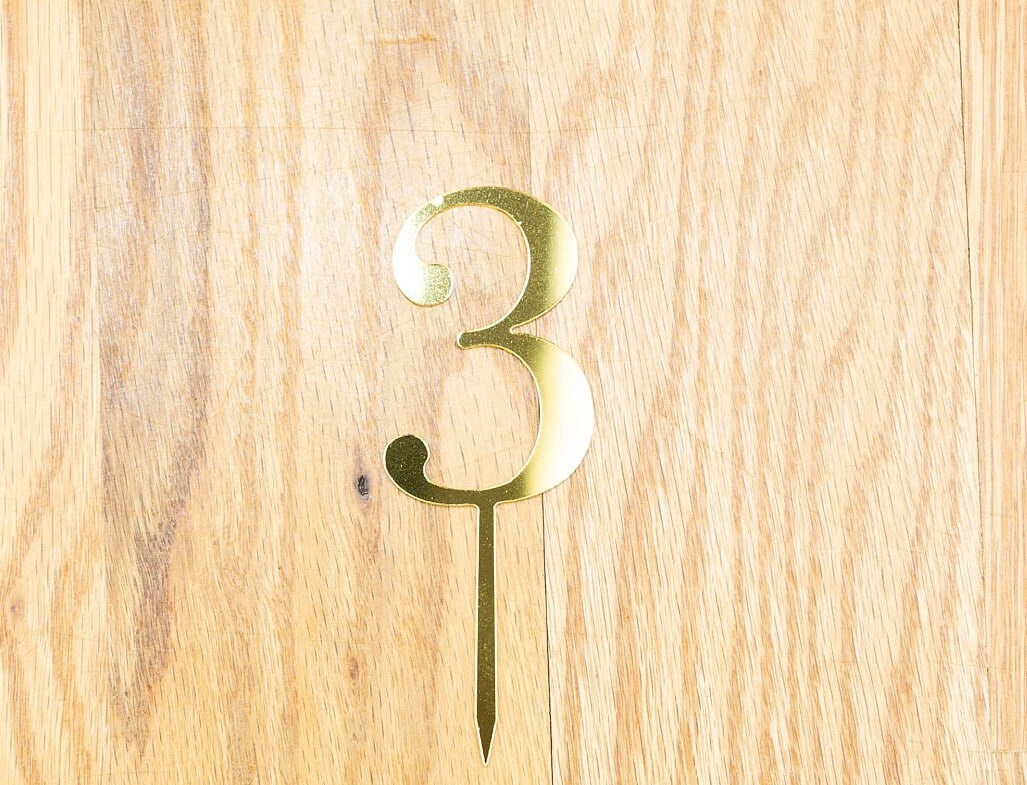 3 Cake Topper | Three | Third Birthday party decoration | I am three ...