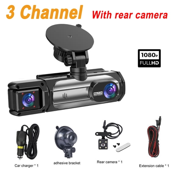 3 Cameraes Dash Cam 1080P Front and rear view camera Night Vision ...