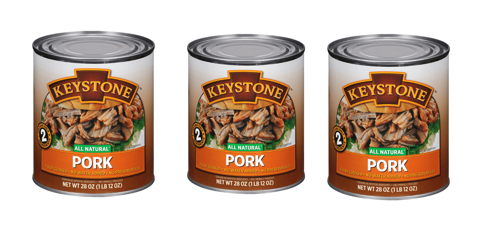 (3 Cans Pack) Keystone All Natural Pork 28 oz Can Emergency Survival ...