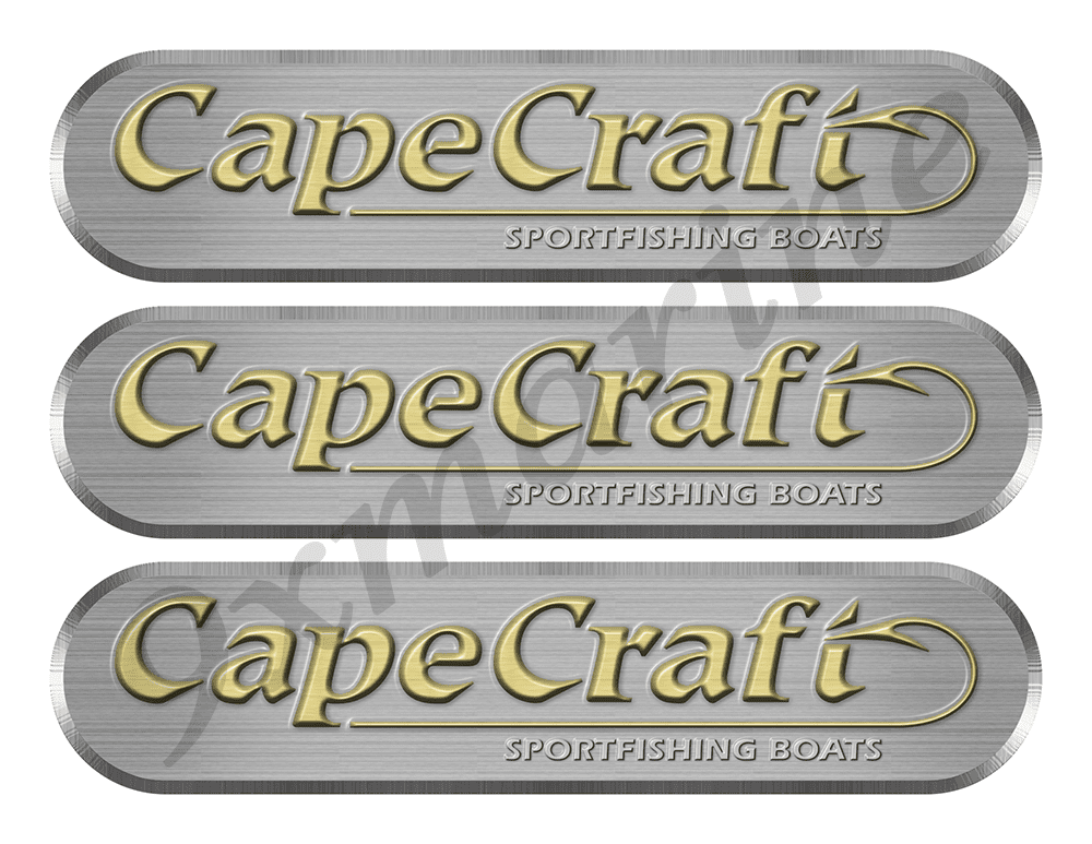 3 Cape Craft Remastered Stickers. Brushed Metal Style - 10" long ...