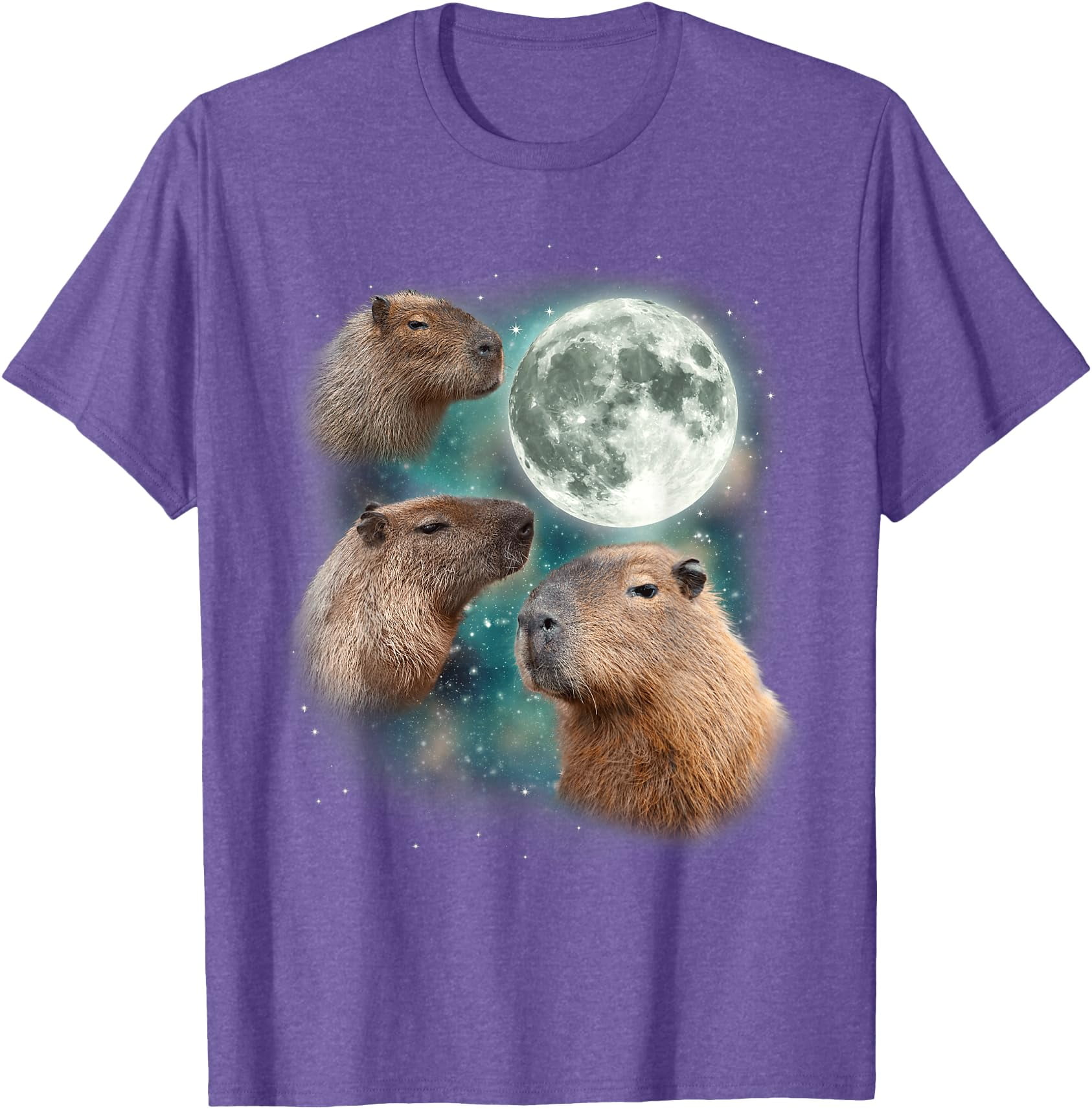 3 Capybara Moon Weird Howling Parody Unisex T-Shirt for Men Women Kids ...