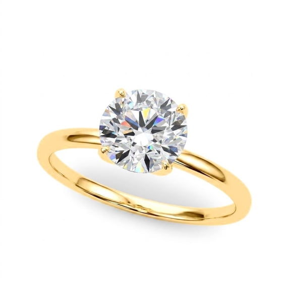 3 Carat 14K Yellow Gold IGI Certified Lab Grown Round Diamond Solitaire ...