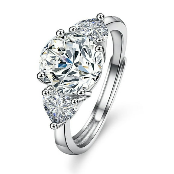 2 Carat Moissanite Rings for Women D Color VVS1 925 Sterling Silver ...