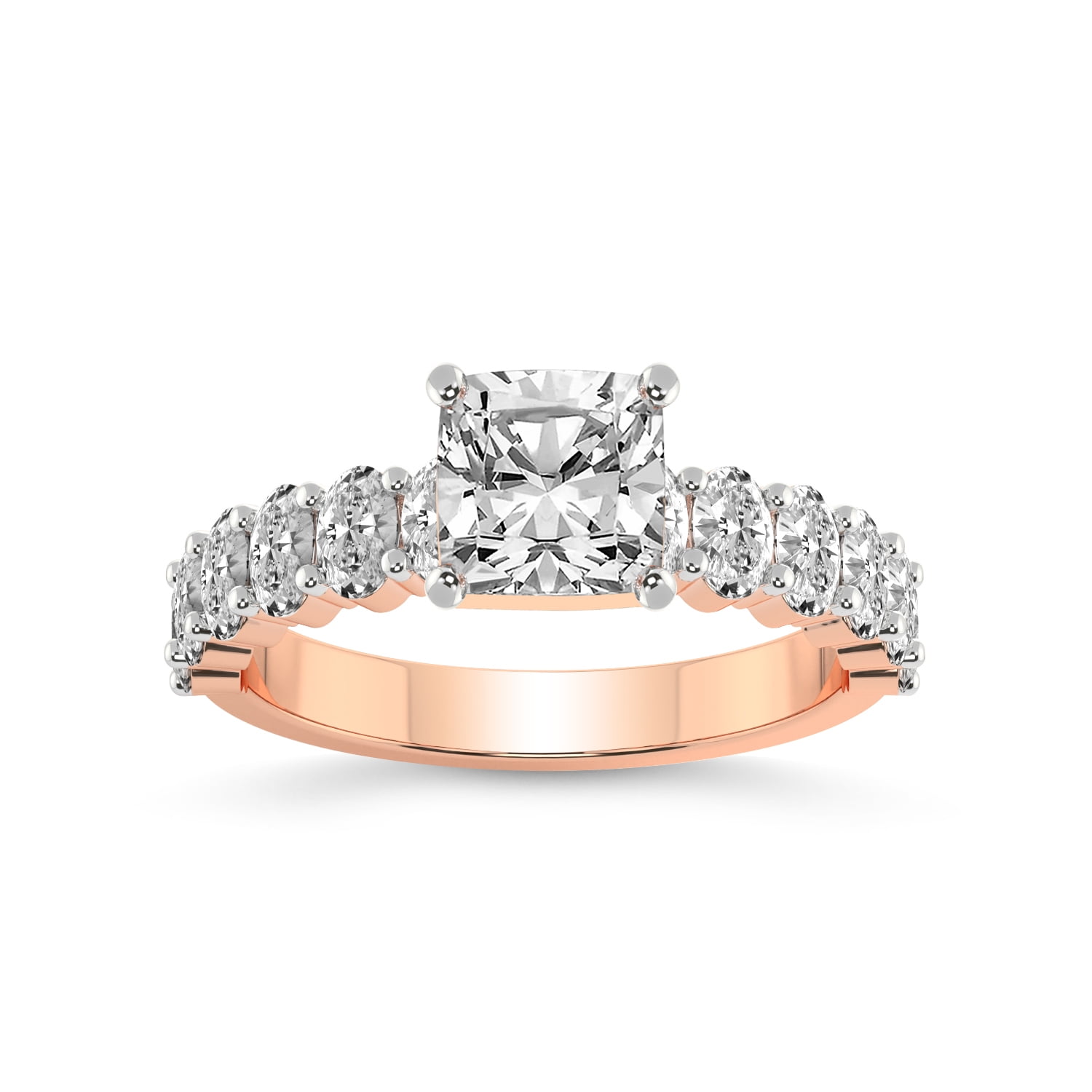 3 Carat IGI Certified Cushion Shape Lab Grown Diamond Engagement Ring | 14K Rose Gold | Danica ...